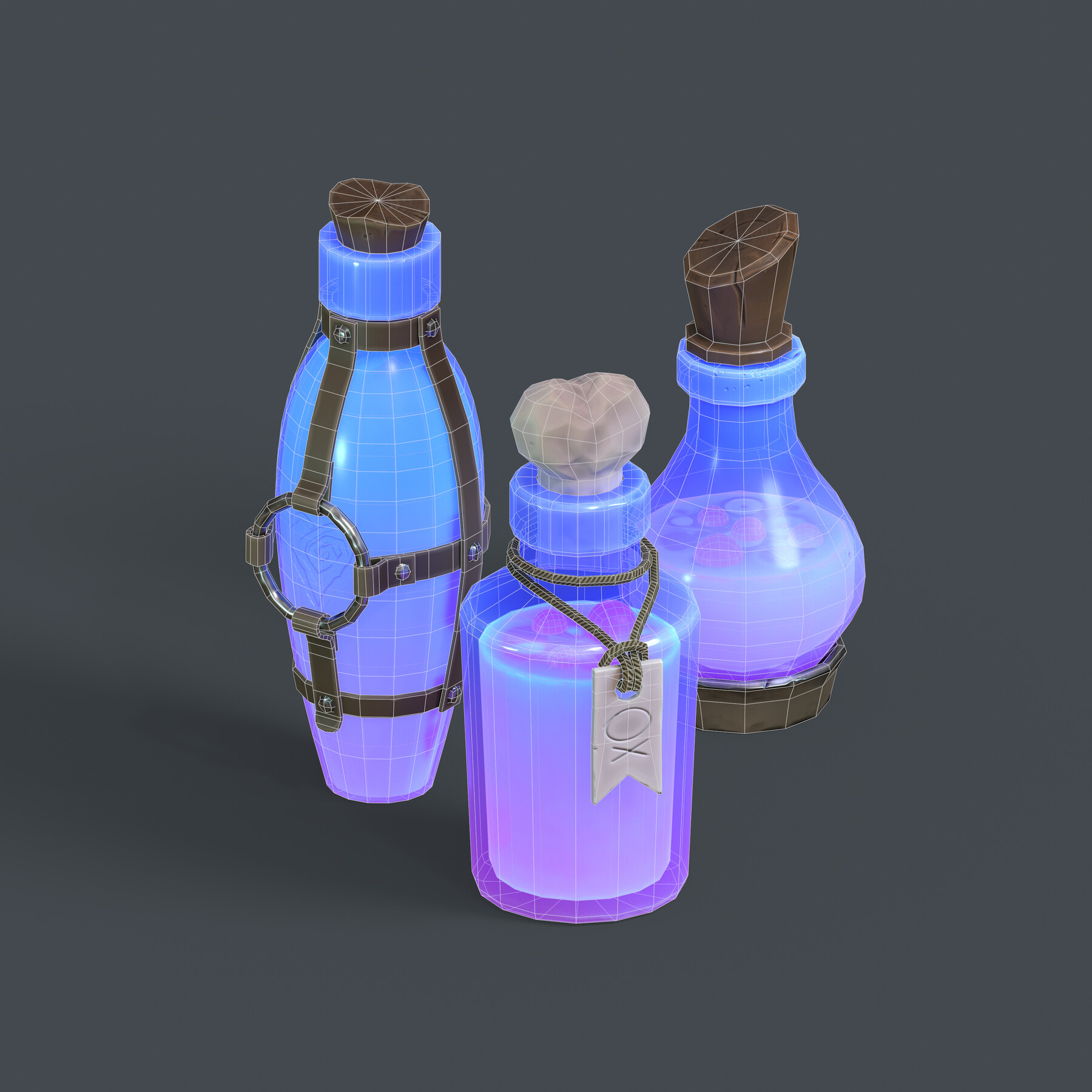 ArtStation - Magic potions PBR Low Poly Game Ready Stylized 3d model ...