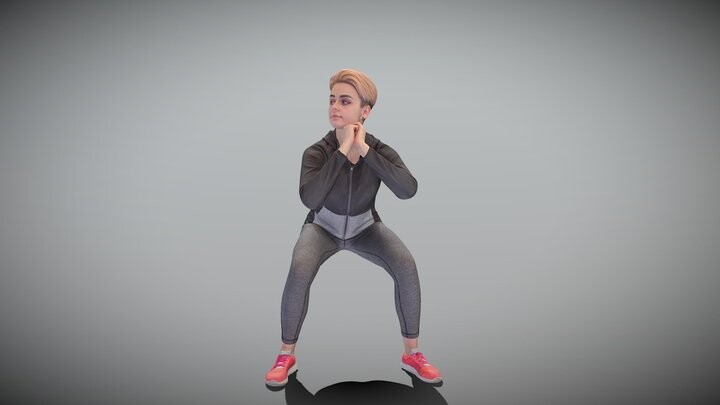 ArtStation - Young woman doing squats 376 | Game Assets