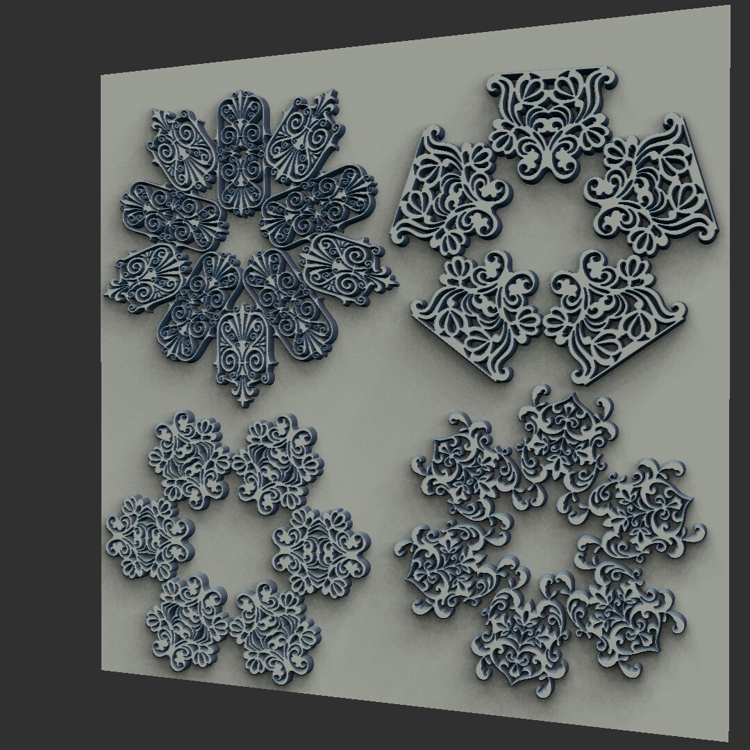 ArtStation - 100+ Single and Ring Ornament Height Map Pack | Brushes