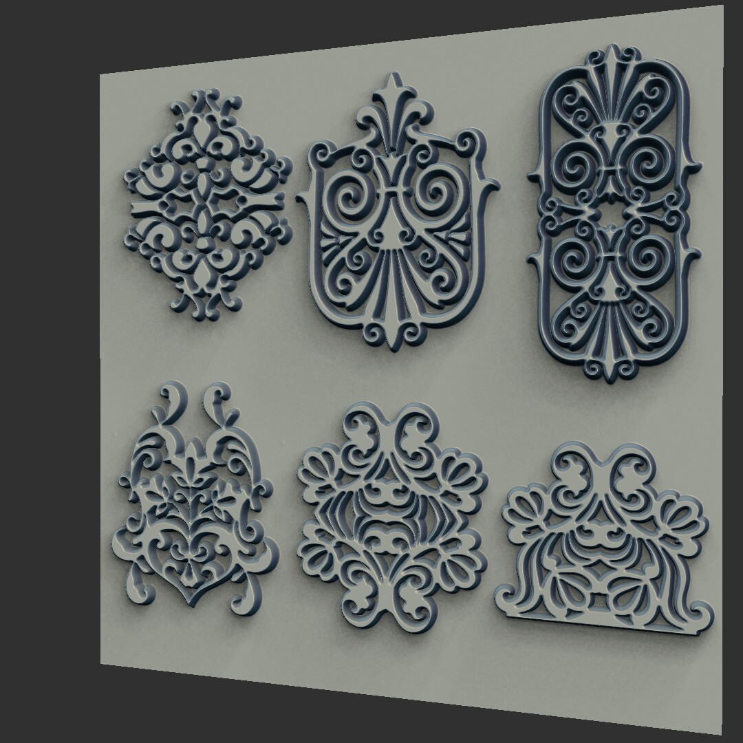 ArtStation - 100+ Single and Ring Ornament Height Map Pack | Brushes