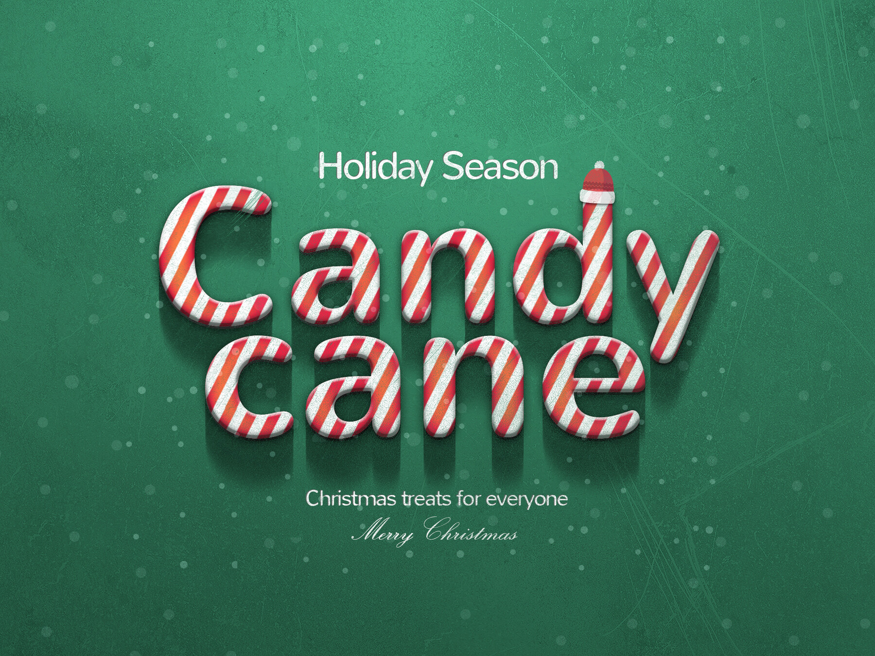 ArtStation - Holiday Season Candy cane PSD fully editable text effect ...