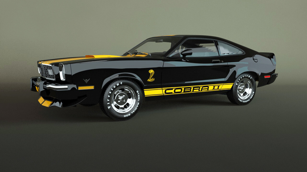 ArtStation - 1976 Ford Mustang Cobra II - 3D Model | Resources