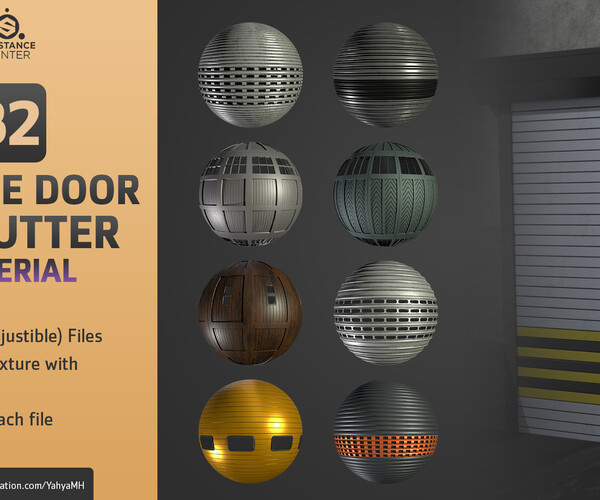 ArtStation - 32 Garage Door and Shutter Material (SBSAR, 4K PBR Texture ...