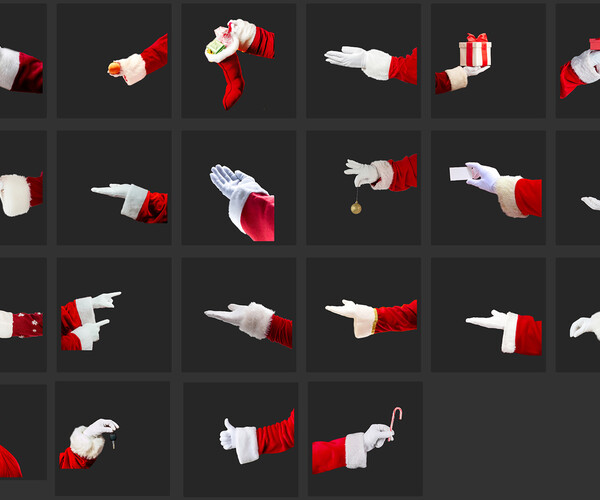 ArtStation - 50 Santa Hand Overlays, Christmas overlay, Separate PNG ...