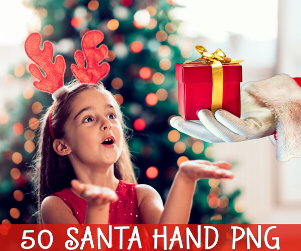 ArtStation - 50 Santa Hand Overlays, Christmas overlay, Separate PNG ...