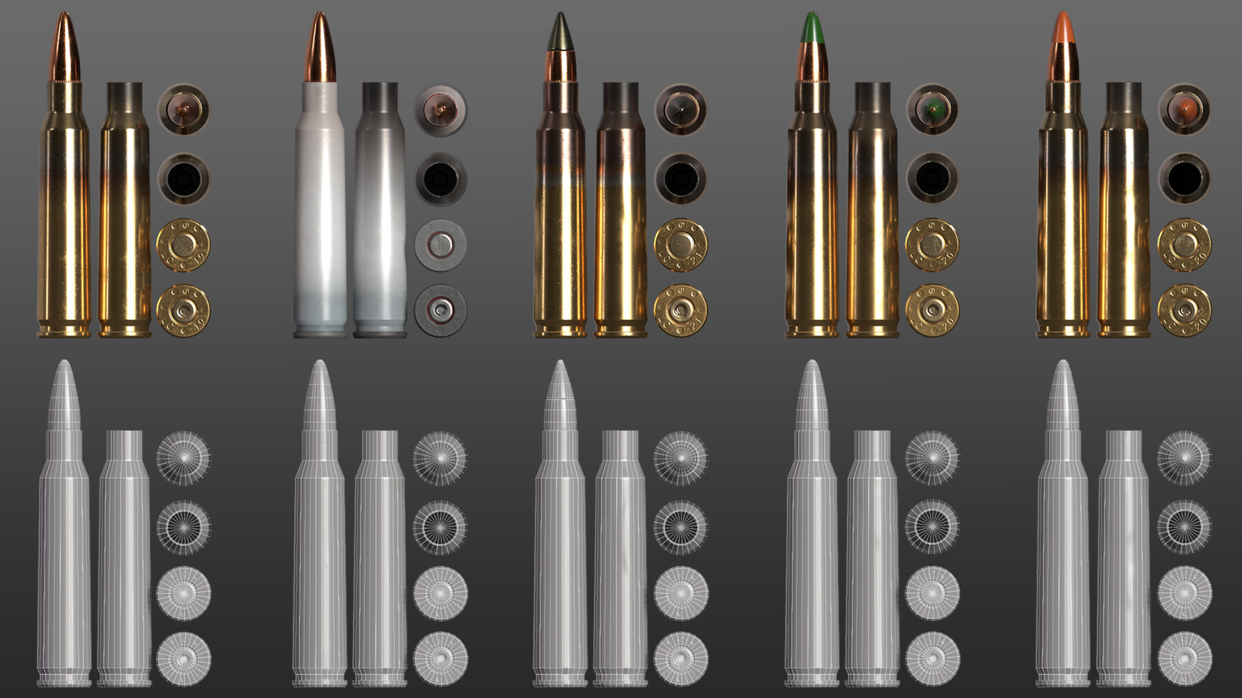 ArtStation - 5.56mm Ammo Assortment Pack - 5.56x45mm M193/M855A1/M855 ...