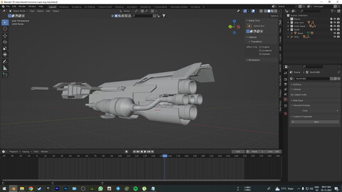 ArtStation - sci-fi ship with moving engine | Resources