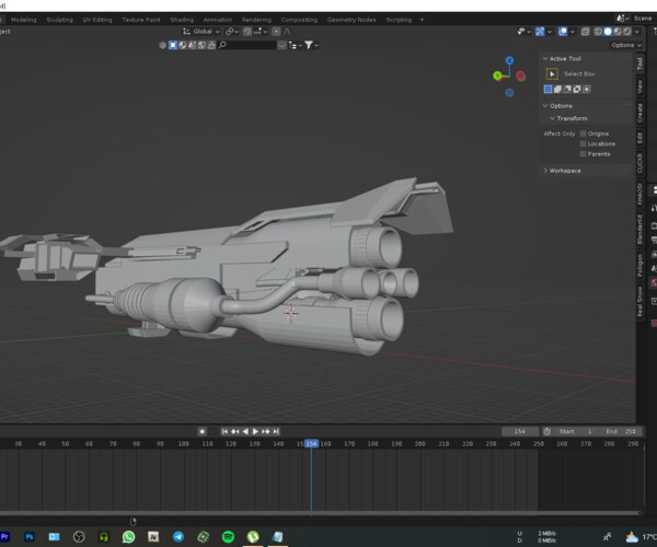 ArtStation - sci-fi ship with moving engine | Resources