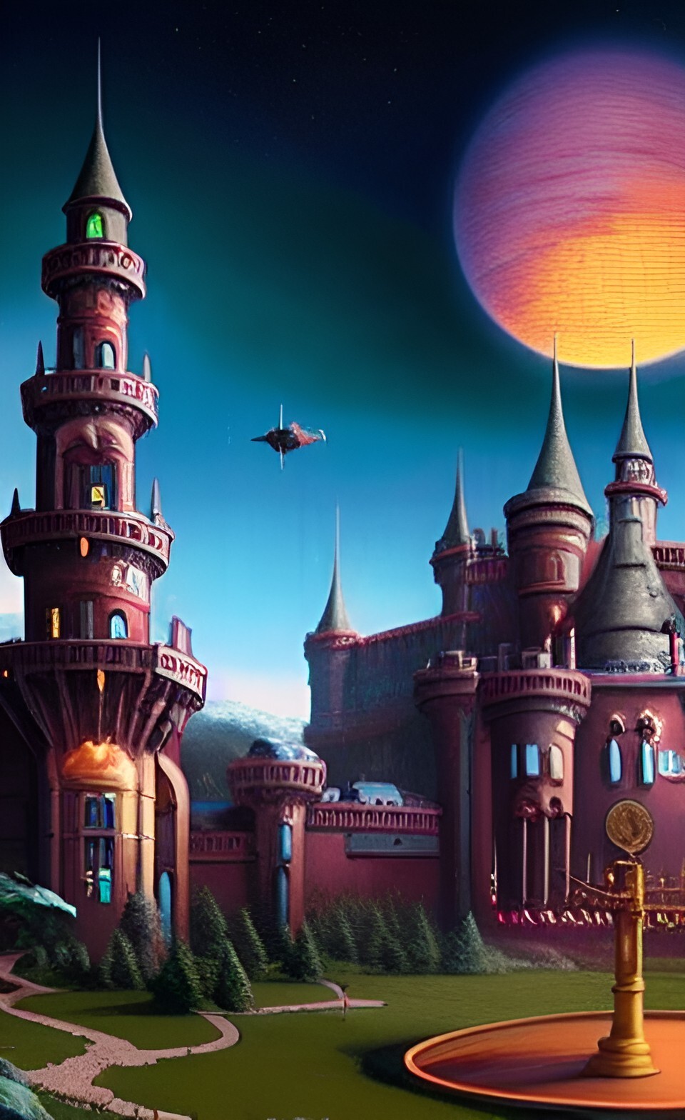 ArtStation - flying science fiction castle 6100 jpg pack wombo art ...