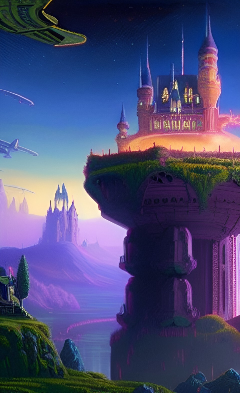 ArtStation - flying science fiction castle 6100 jpg pack wombo art ...