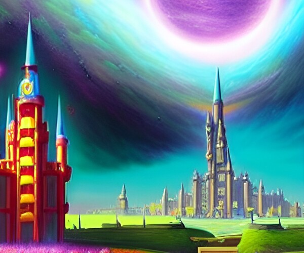 ArtStation - flying science fiction castle 6100 jpg pack wombo art ...