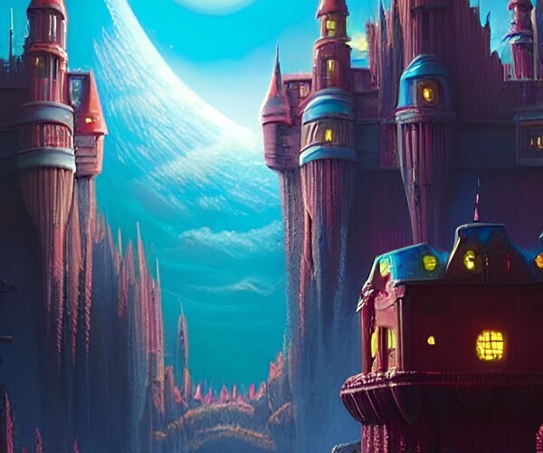 ArtStation - flying science fiction castle 6100 jpg pack wombo art ...