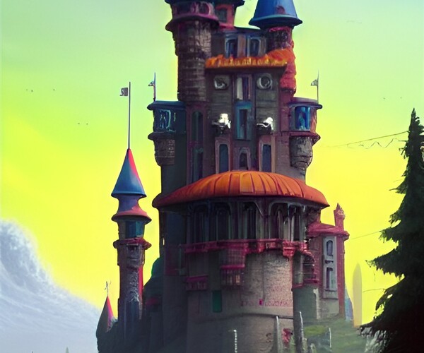 ArtStation - flying science fiction castle 6100 jpg pack wombo art ...