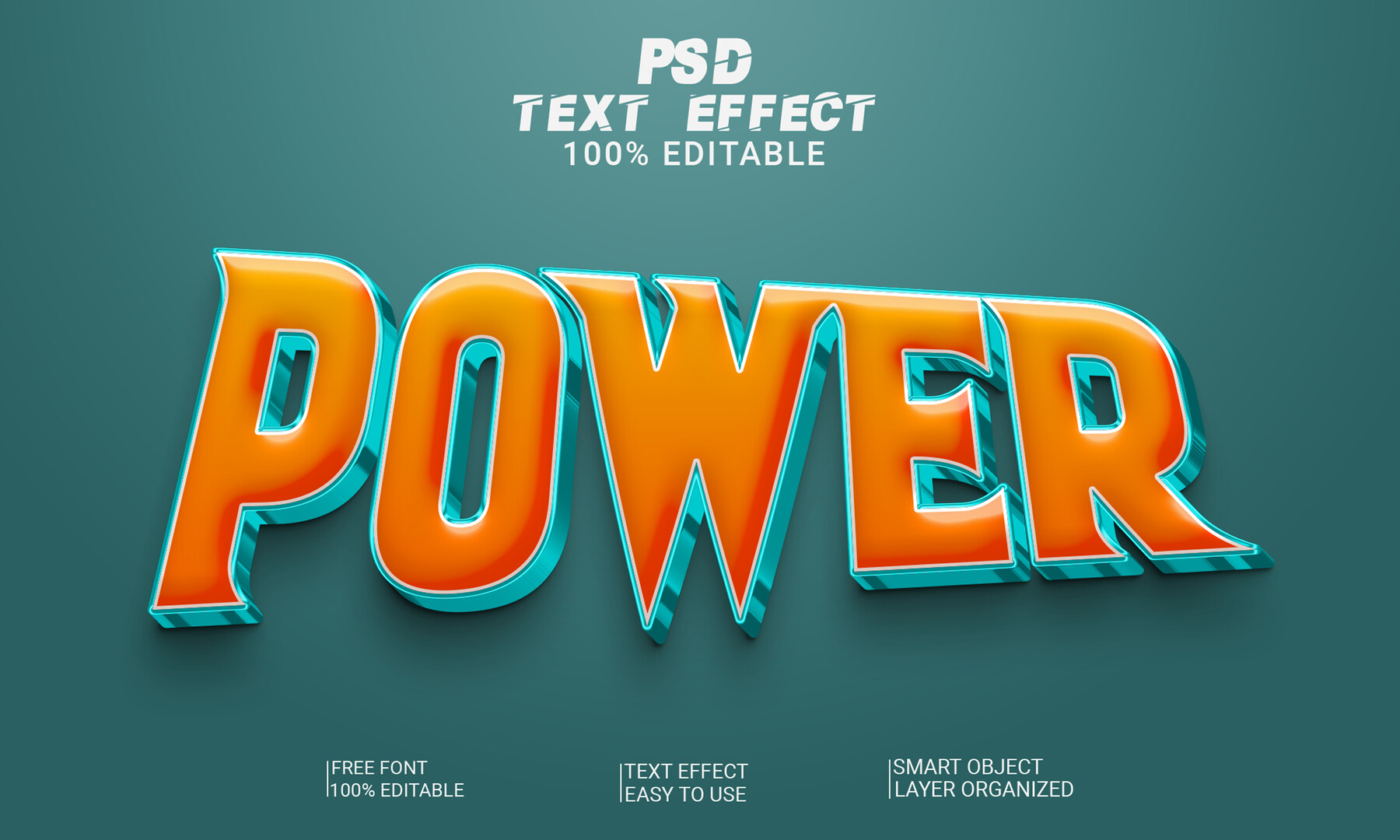ArtStation - Power PSD fully editable text effect. Layer style PSD ...