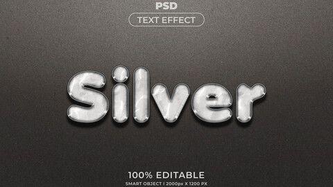 ArtStation - Silver PSD fully editable text effect. Layer style PSD ...