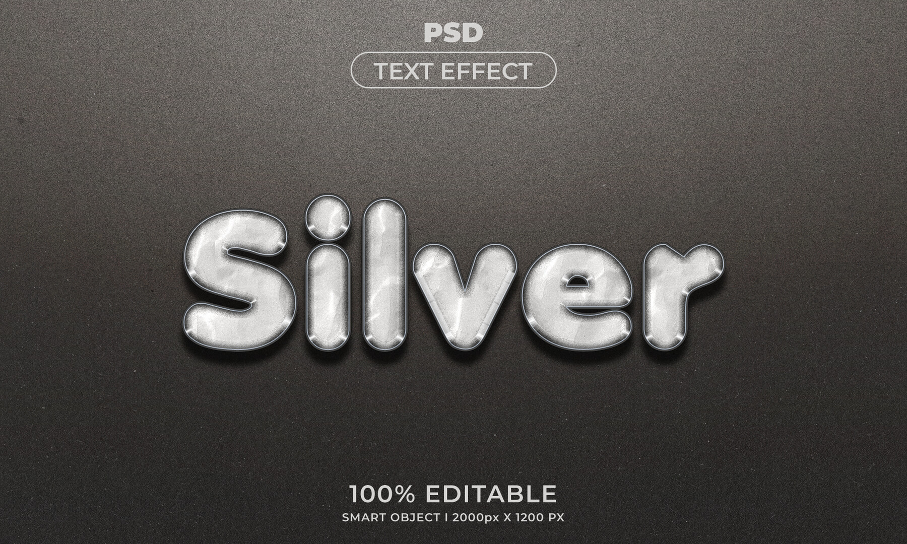 ArtStation - Silver PSD fully editable text effect. Layer style PSD ...