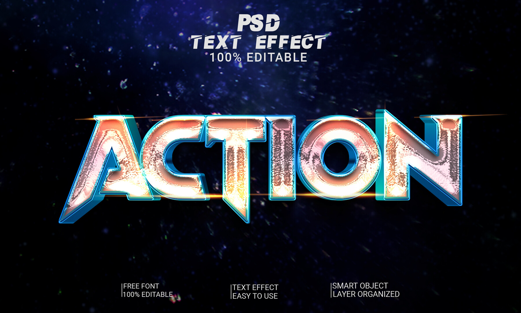 ArtStation - Action PSD fully editable text effect. Layer style PSD ...