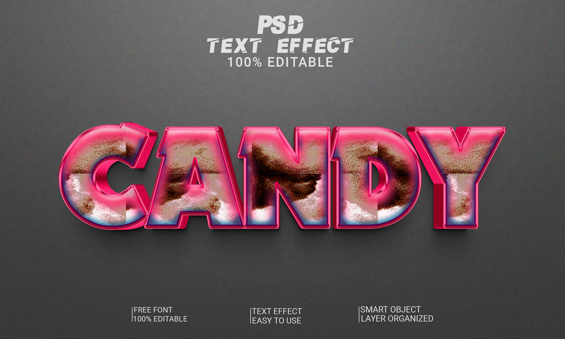 ArtStation - Candy PSD fully editable text effect. Layer style PSD ...