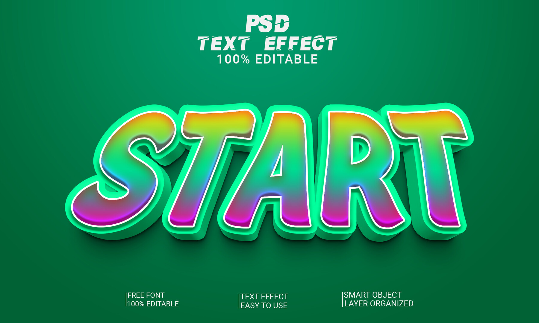 ArtStation - Start PSD fully editable text effect. Layer style PSD ...