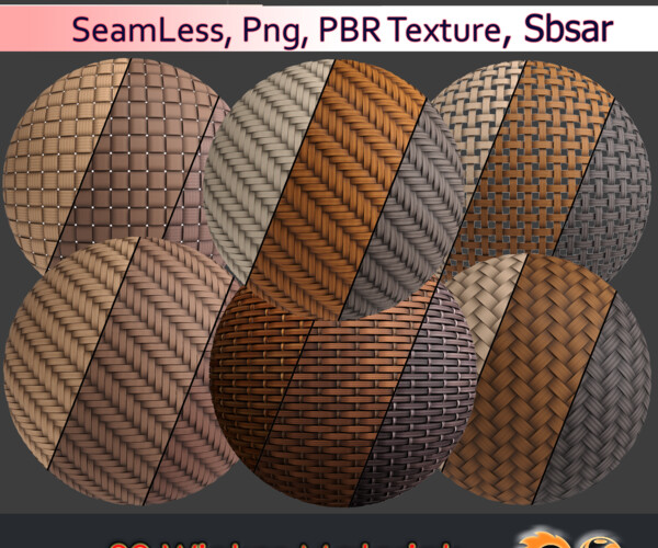 ArtStation - Collection VOL.01- 30 Wicker Materials By PBR Texture ...