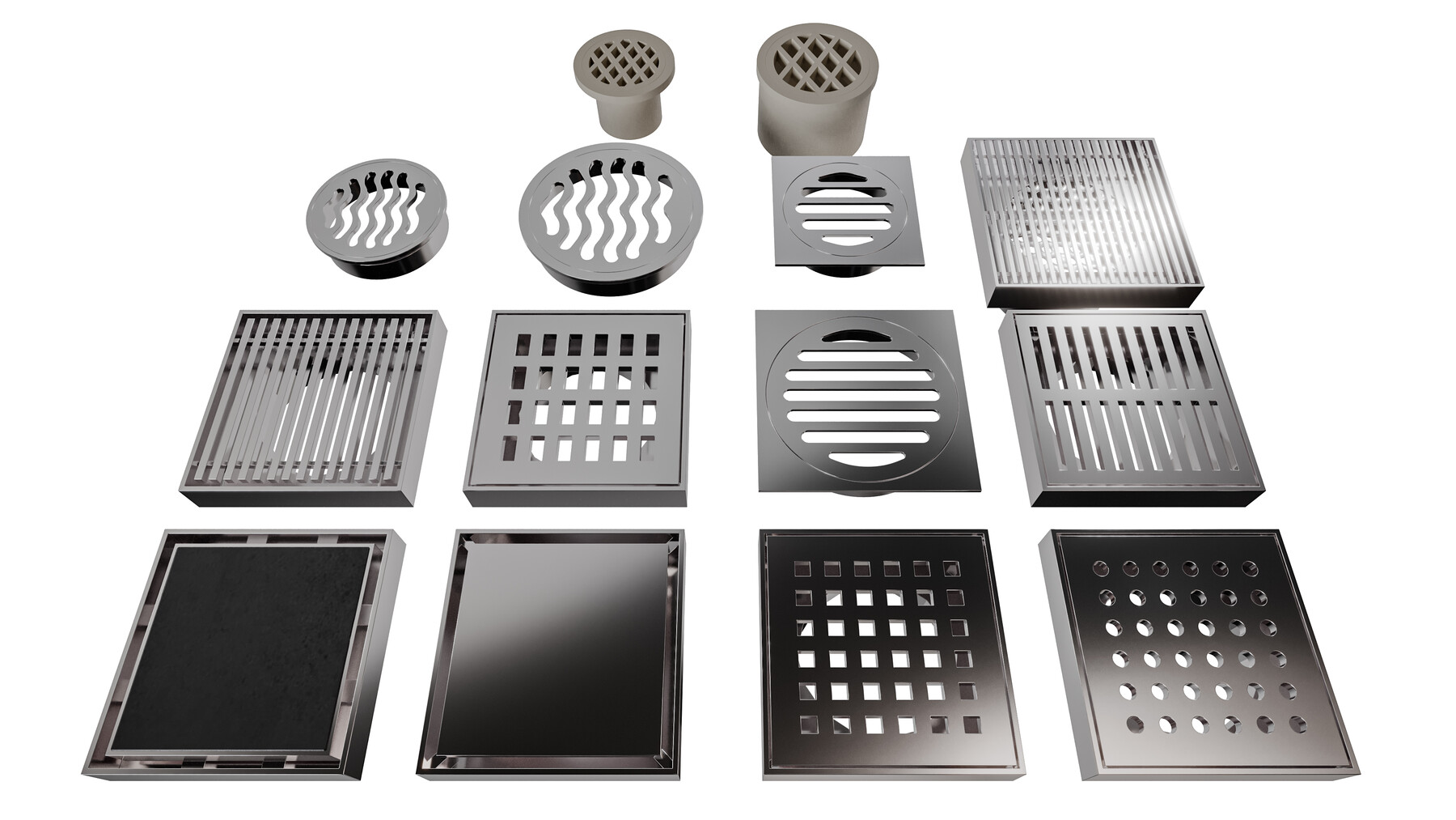 ArtStation - 25 bathroom and shower drain (waste) model pack | Resources