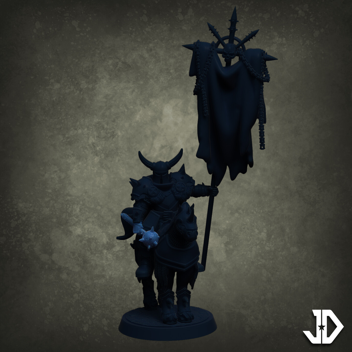 ArtStation - Standard bearer rider - Army of Chaos STL | Resources