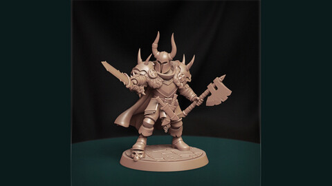 ArtStation - warrior squad leader - Army of Chaos STL | Resources