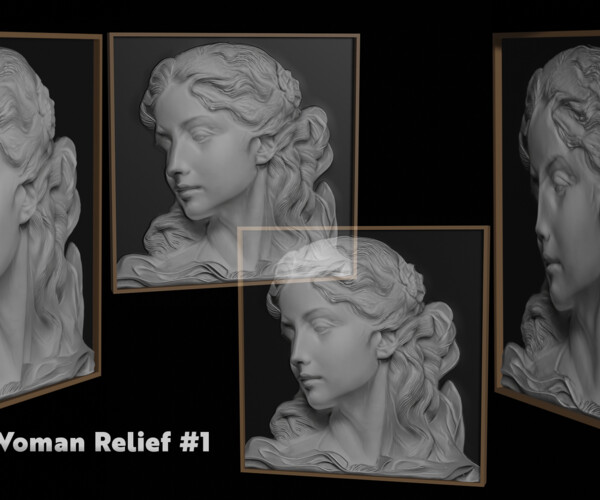 ArtStation - Woman Portrait Relief #1 | Resources