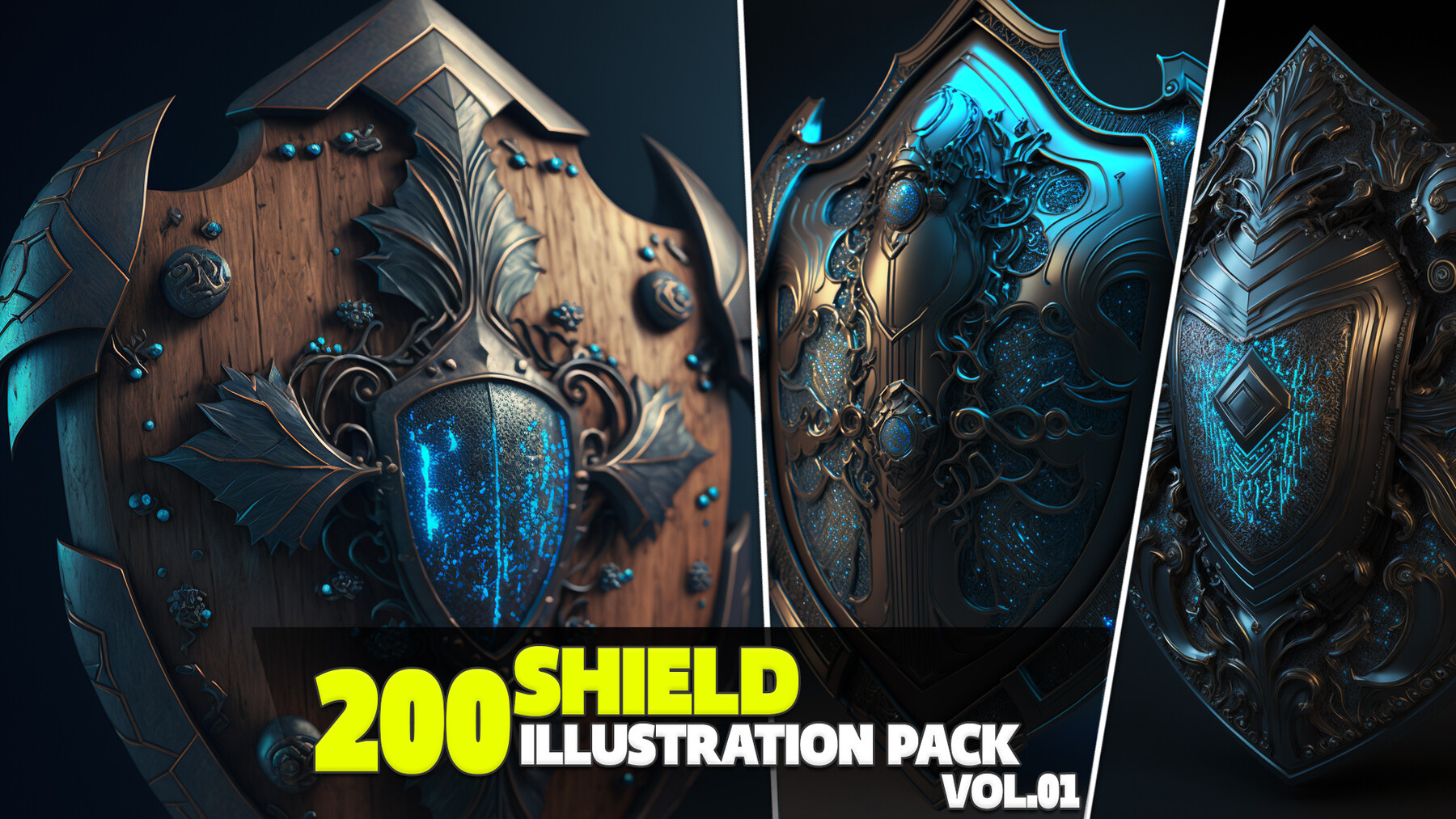 ArtStation - 200 Shield Illustration Pack Vol.01 | Artworks
