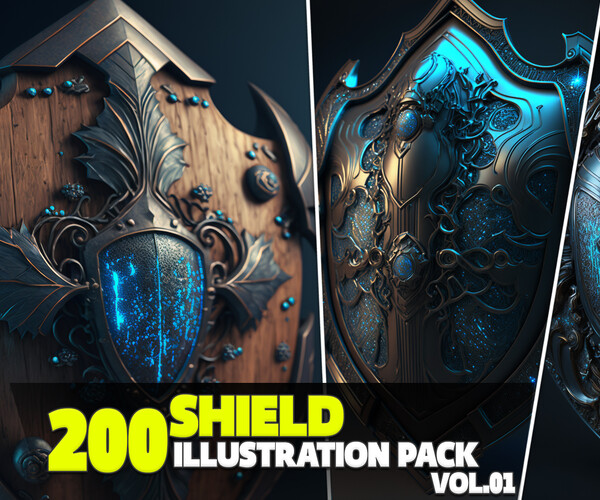 ArtStation - 200 Shield Illustration Pack Vol.01 | Artworks