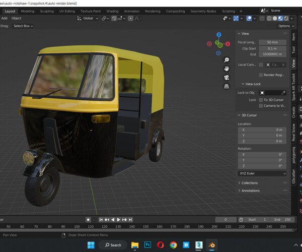 ArtStation - AutoRickshaw | Textured 3 wheel auto 3d Model |Download ...