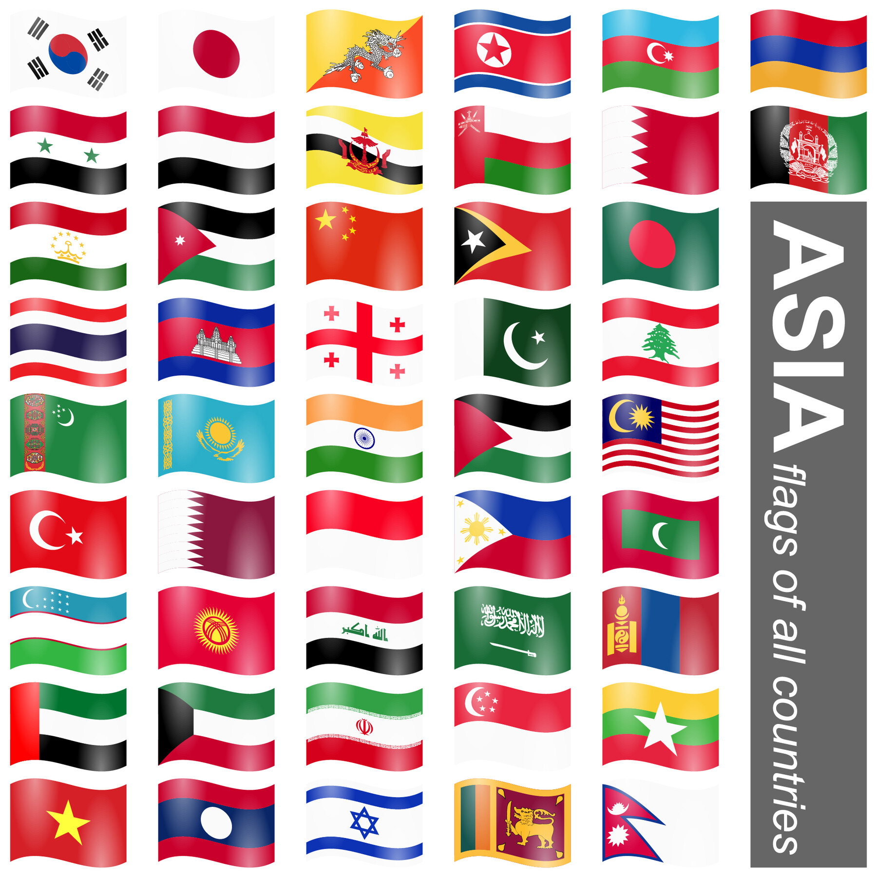 ArtStation - Asia country flag icon. EPS Template File | Artworks