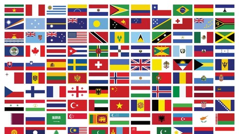 ArtStation - Set of rectangle flags of the world. EPS Template File ...