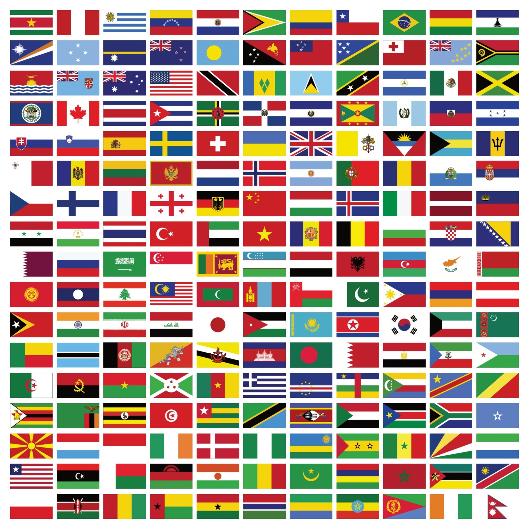 ArtStation - Set of rectangle flags of the world. EPS Template File ...