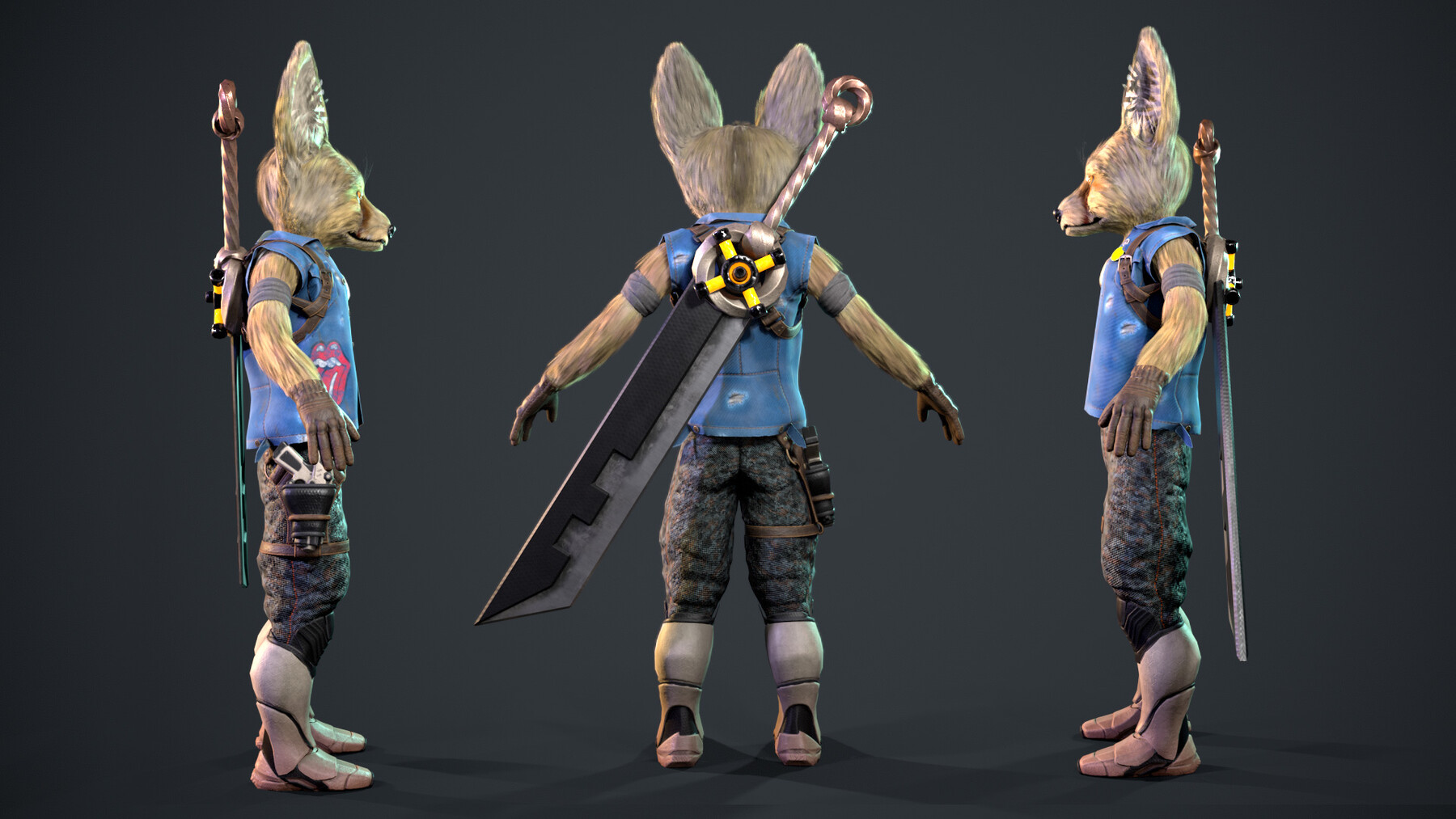 ArtStation - Cyberpunk Fox Rigged for UE5 | Game Assets