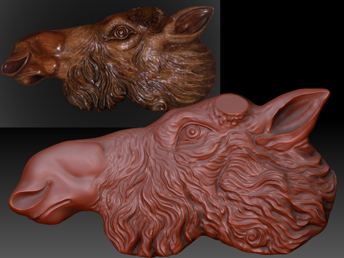 ArtStation - 3D model for CNC machines relief of an elk | Resources