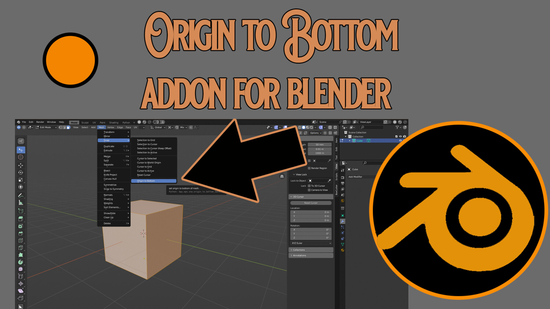 ArtStation - Origin to Bottom addon for Blender | Resources