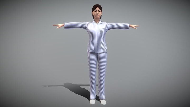 ArtStation - 3D Model - Female Patient | Game Assets