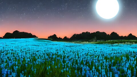 ArtStation - Colorful field of Blue Flowers | Artworks