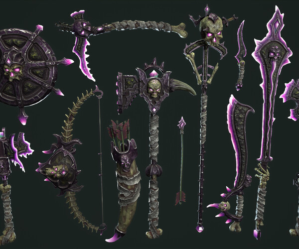 ArtStation - Fantasy undead weapons collection | Game Assets