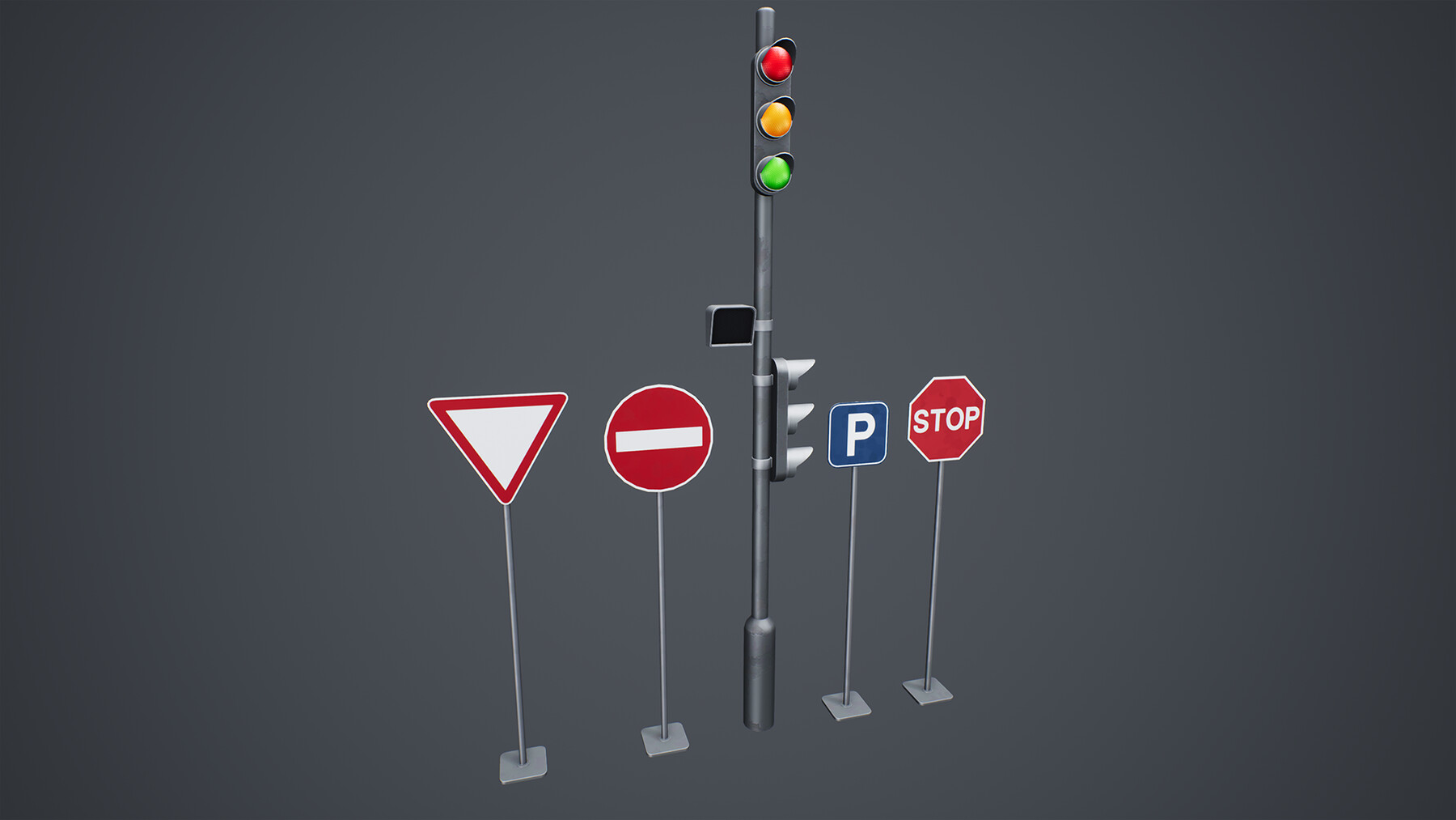 ArtStation - Stylized Traffic Signs | Game Assets