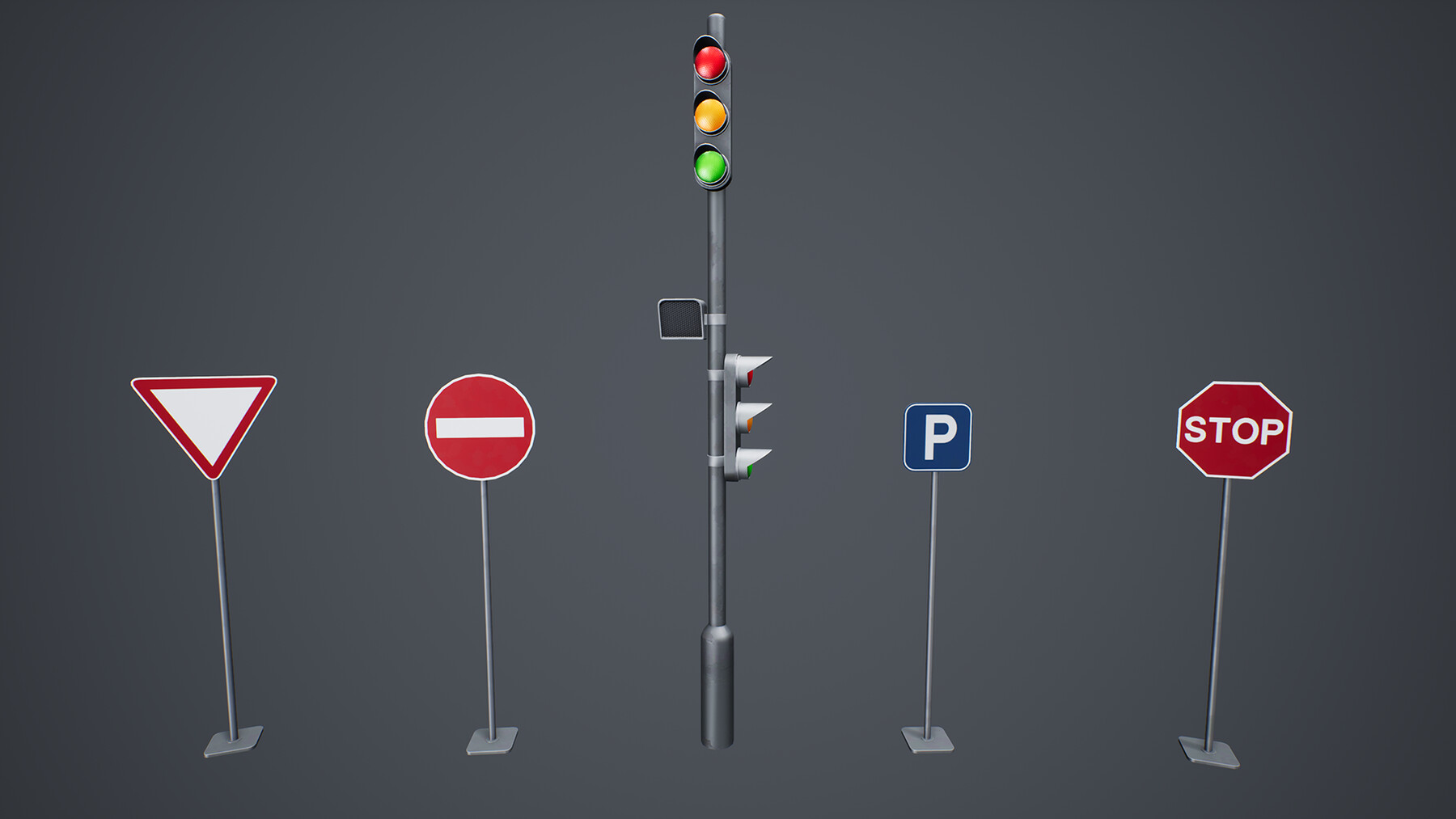 ArtStation - Stylized Traffic Signs | Game Assets
