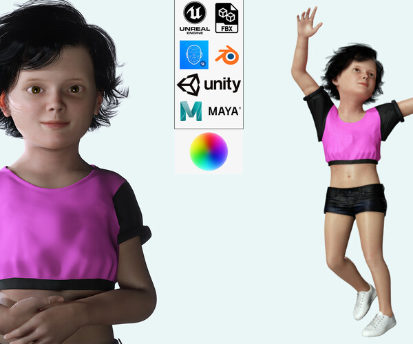 ArtStation - Realistic Girl child | Game Assets