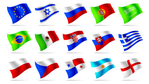 ArtStation - Different World Flags elements. EPS Template File | Artworks