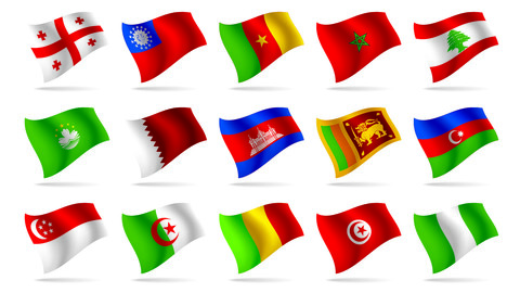 ArtStation - Different World Flags elements. EPS Template File | Artworks