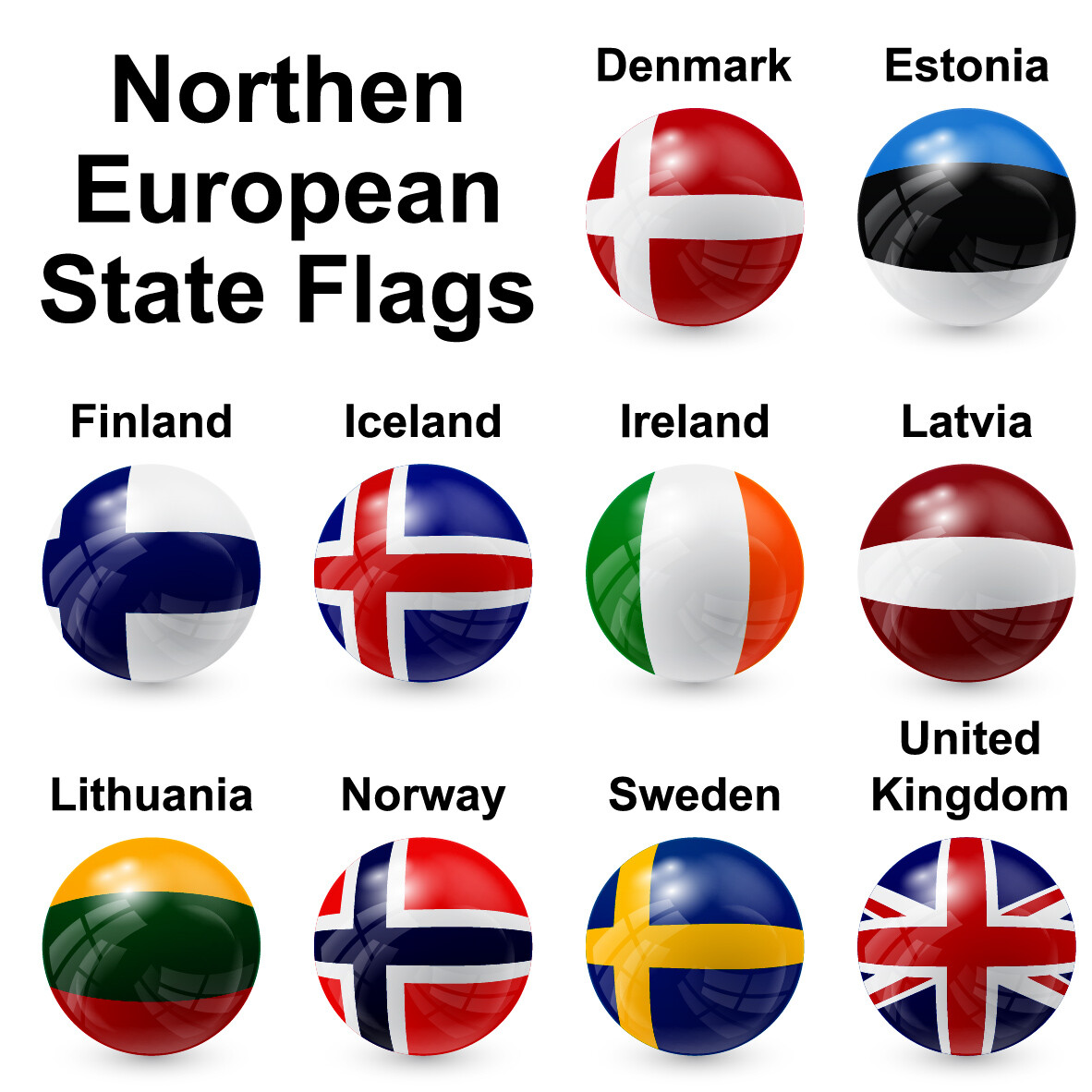 ArtStation - Northern european state flags. EPS Template File | Artworks