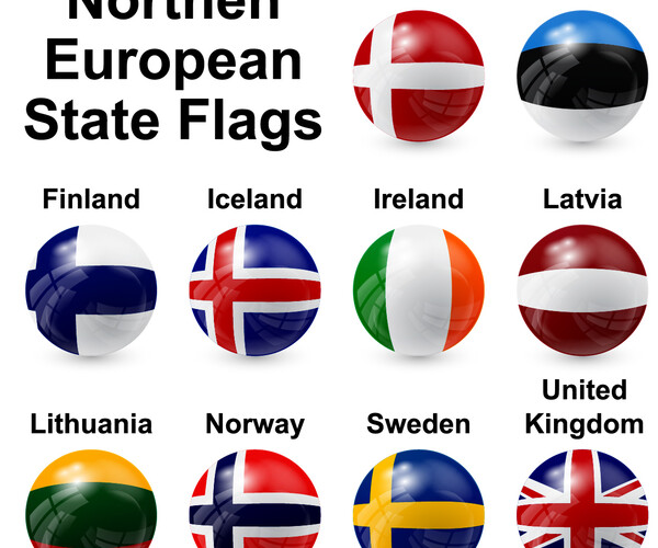 ArtStation - Northern european state flags. EPS Template File | Artworks