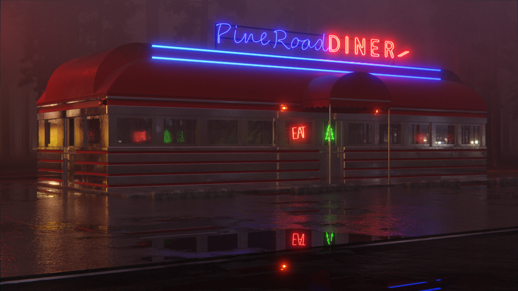 ArtStation - Road Diner 3d Scene | Resources