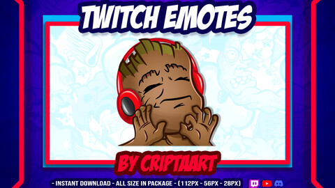 ArtStation - Twitch Emote / Groot Emote / Music Emote / Headphone Emote ...