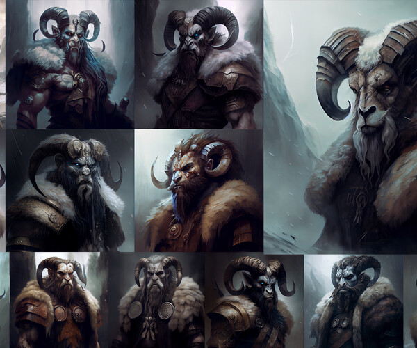 ArtStation - 200 Ram Warrior Illustration Pack Vol.01 | Artworks